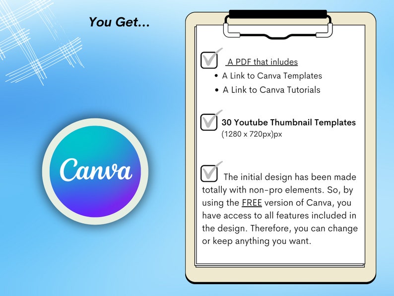 30 Youtube Thumbnail Templates, Lead Magnet, Youtube Intro, Editable ...