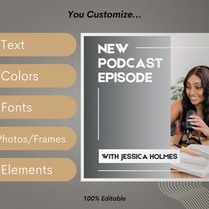 Podcast Templates for Instagram Marketing, 100% Editable Canva ...