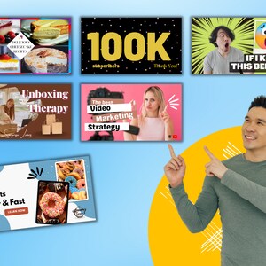 30 Youtube Thumbnail Templates, Lead Magnet, Youtube Intro, Editable ...