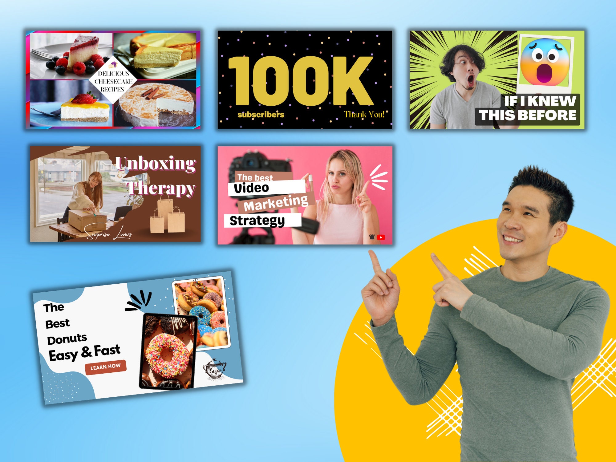 30 Youtube Thumbnail Templates, Lead Magnet, Youtube Intro, Editable ...