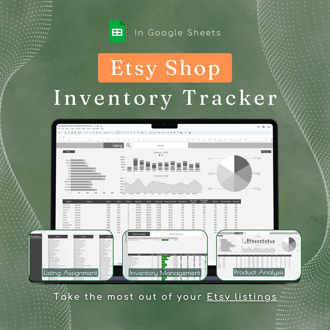 Google Sheets Inventory Tracker and Analysis for Etsy Sellers and Etsy ...