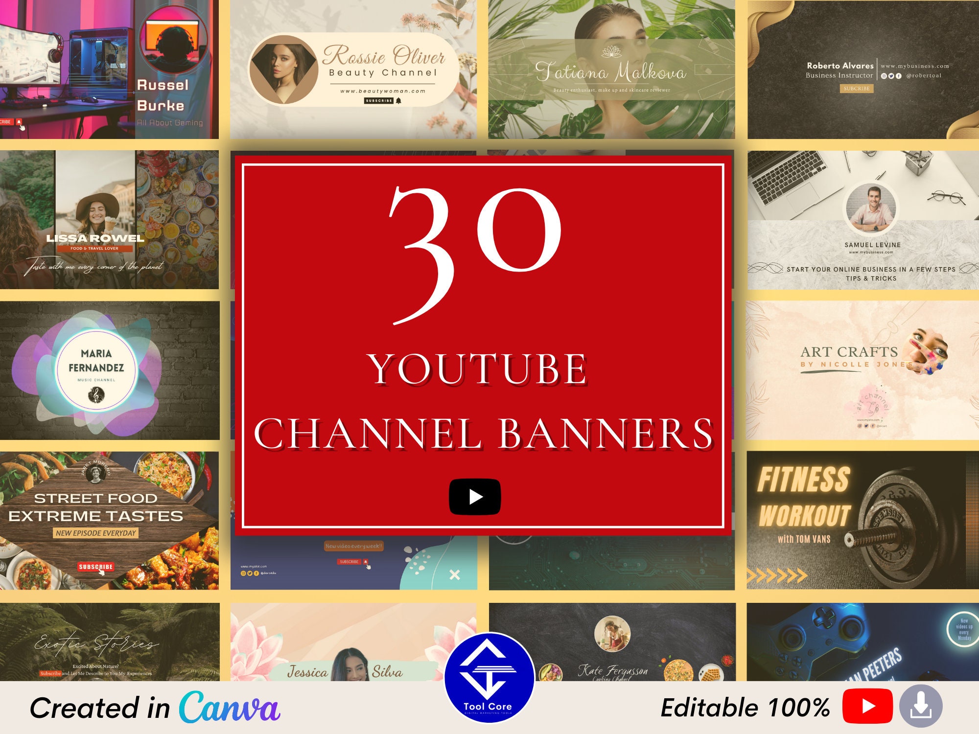 30 Youtube Channel Banner Templates, Youtube Header, Lead Magnet ...