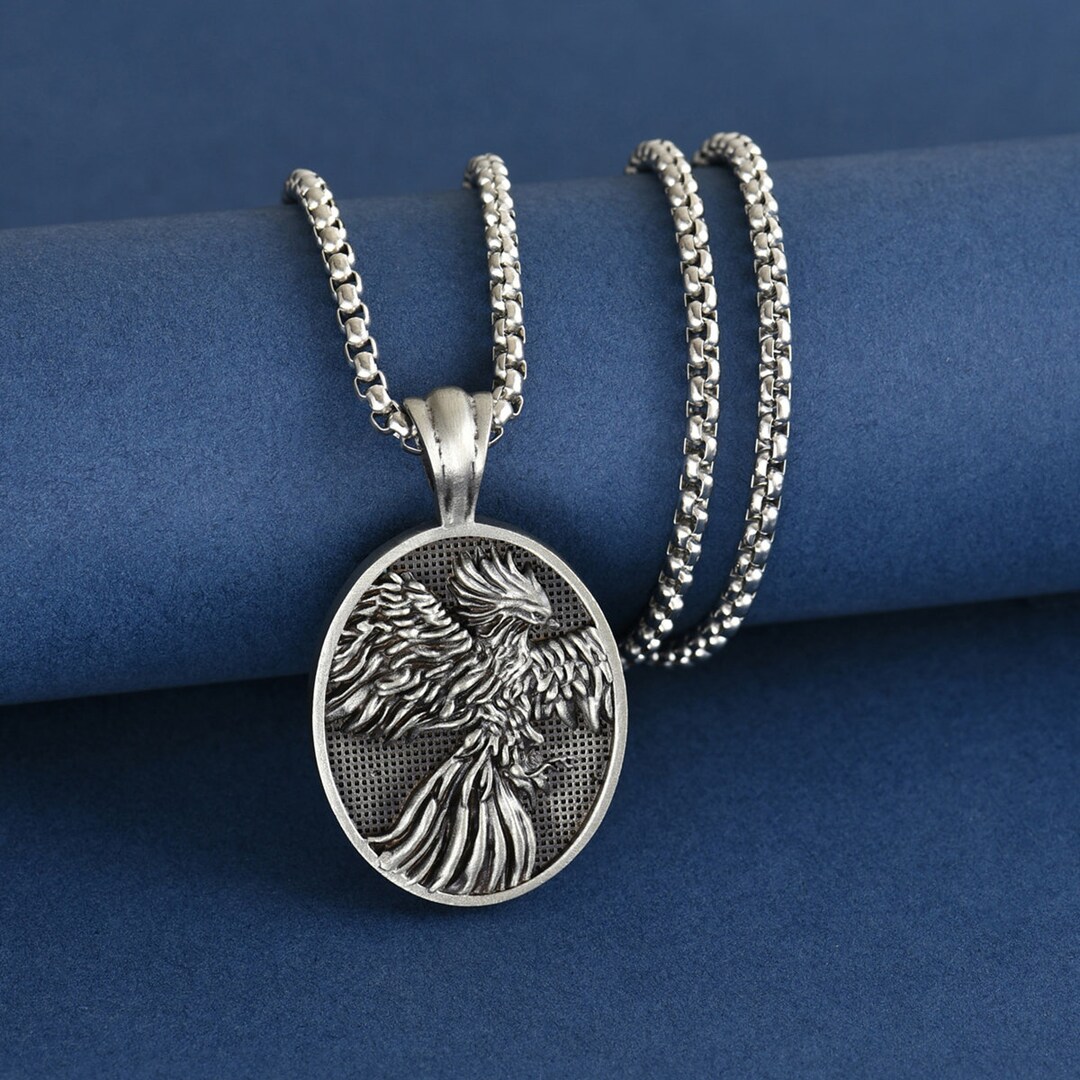 Winged Phoenix Handmade Men Charm Necklace, Ancient Greek Mythology ...