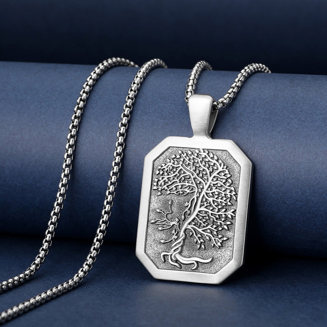 Tree of Life Men's Pendant, Personalized Yggdrasill Man Pendant, Men ...