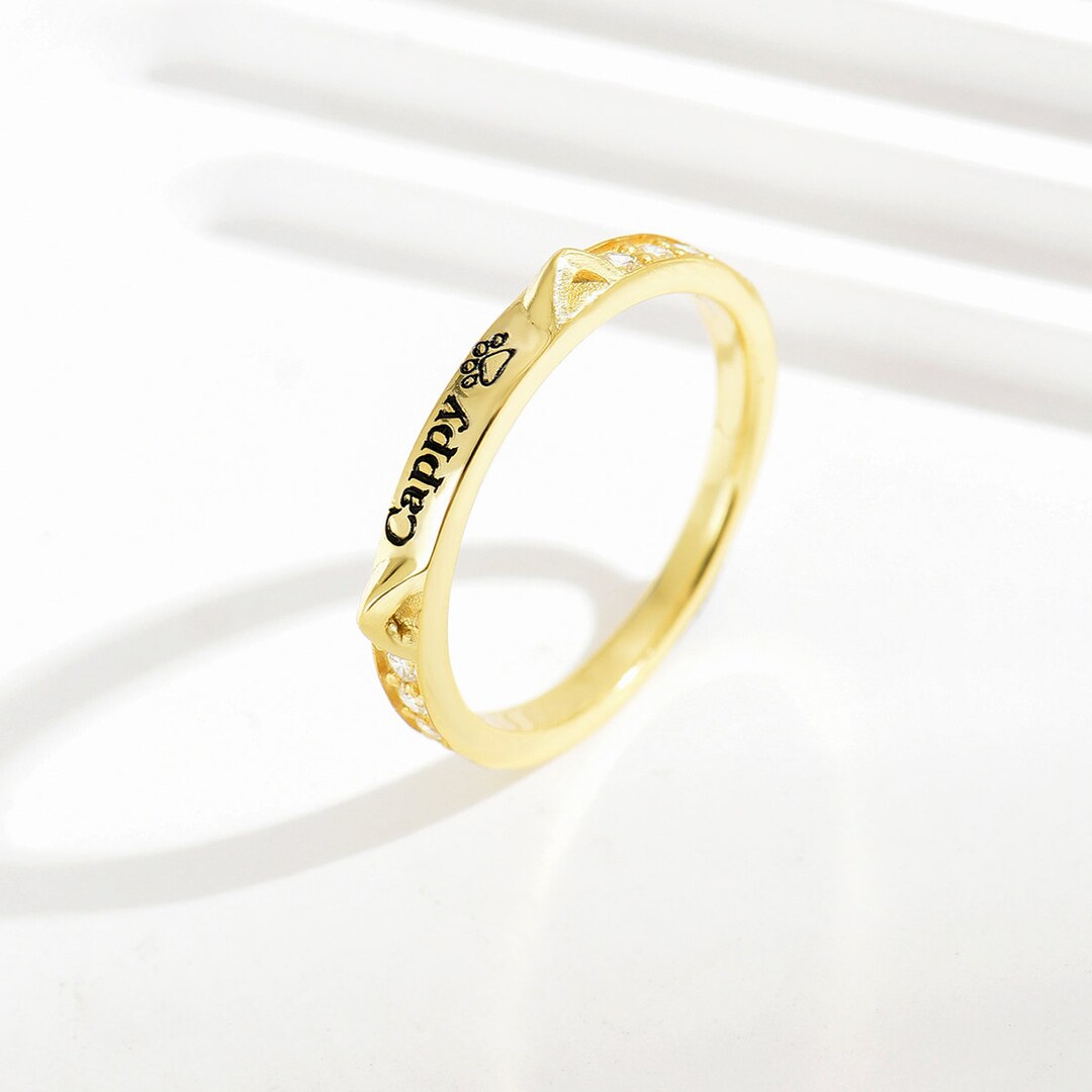 Pet Name Ring Personalized Cat Ear Ring Personalized Cat Ear Shaped ...