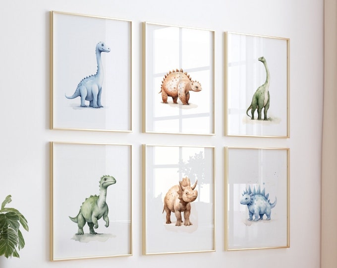 Sage Green Dinosaur Decor for Boys Room Set of 3 Prints Dino Poster ...