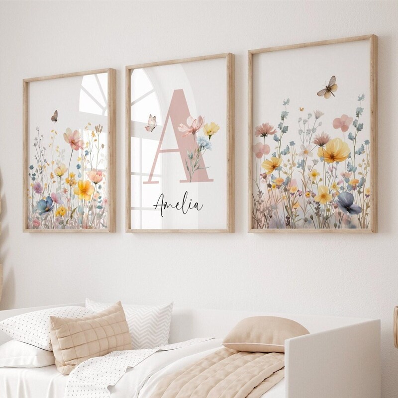 Baby Girl Name Art Wall - Etsy