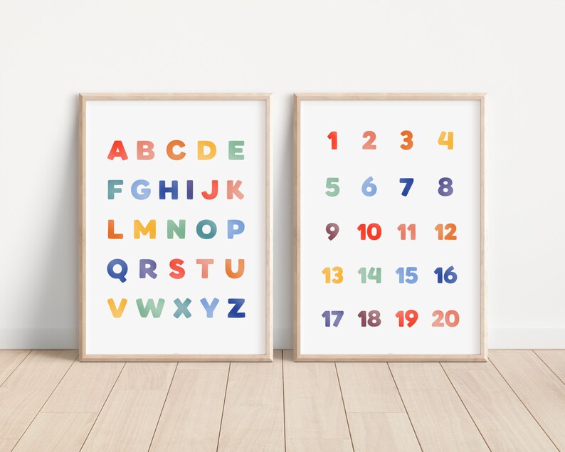 Set of 12 Educational Posters, Homeschool Print, Montessori Classroom ...