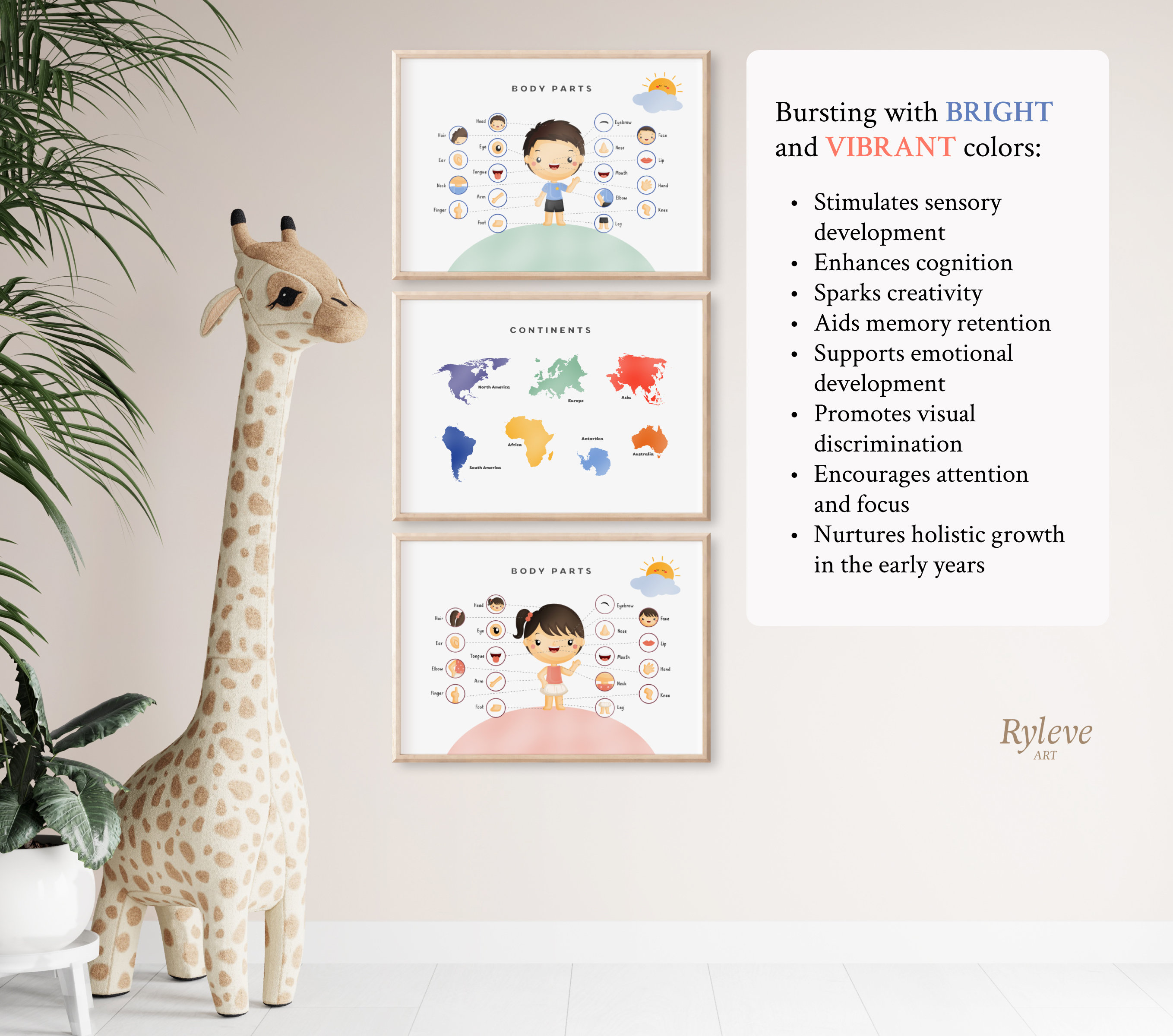 Set of 80 Educational Posters, Safari Nursery Decor, Homeschool Print ...