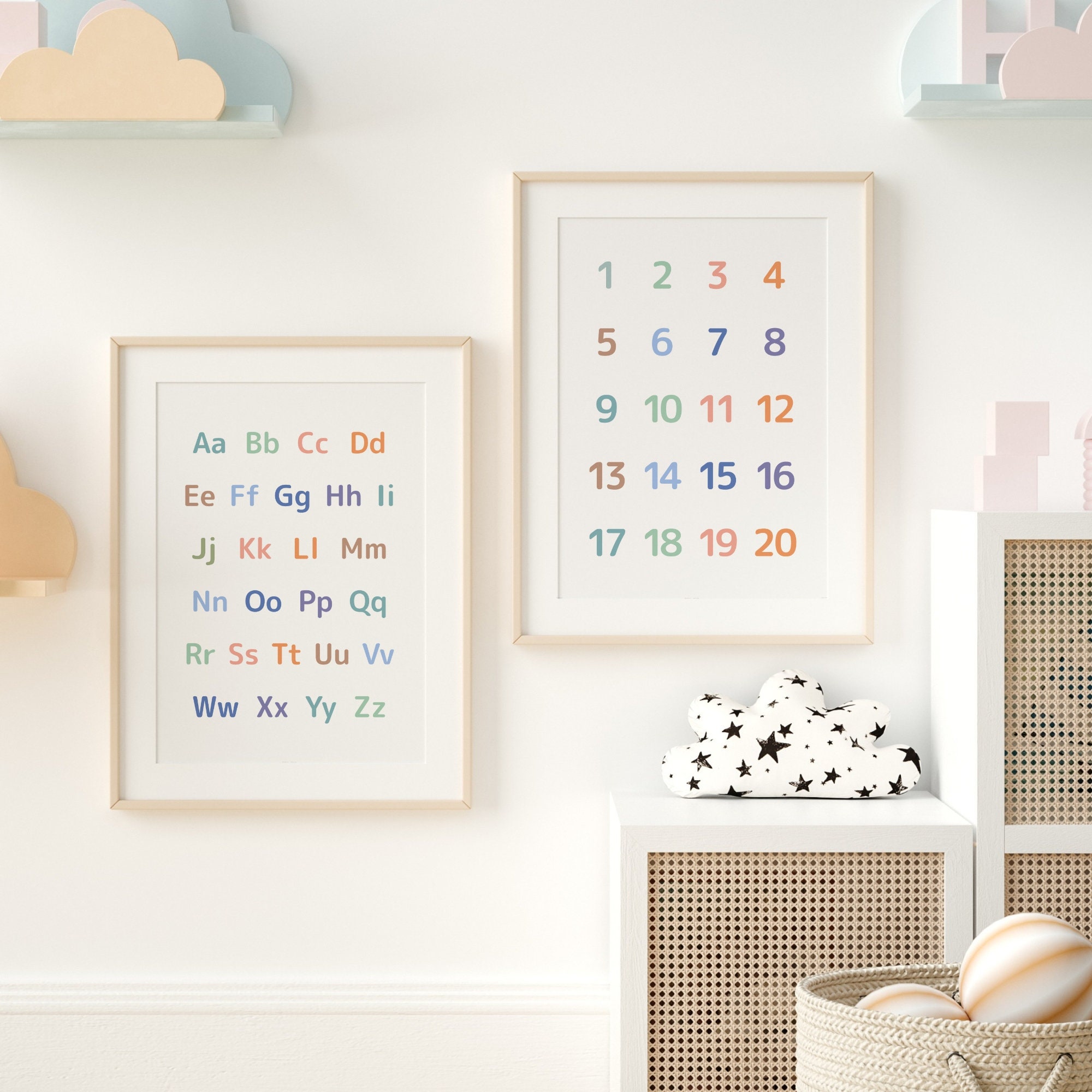 Alphabet and Number Poster, Educational Posters, Homeschool Prints ...