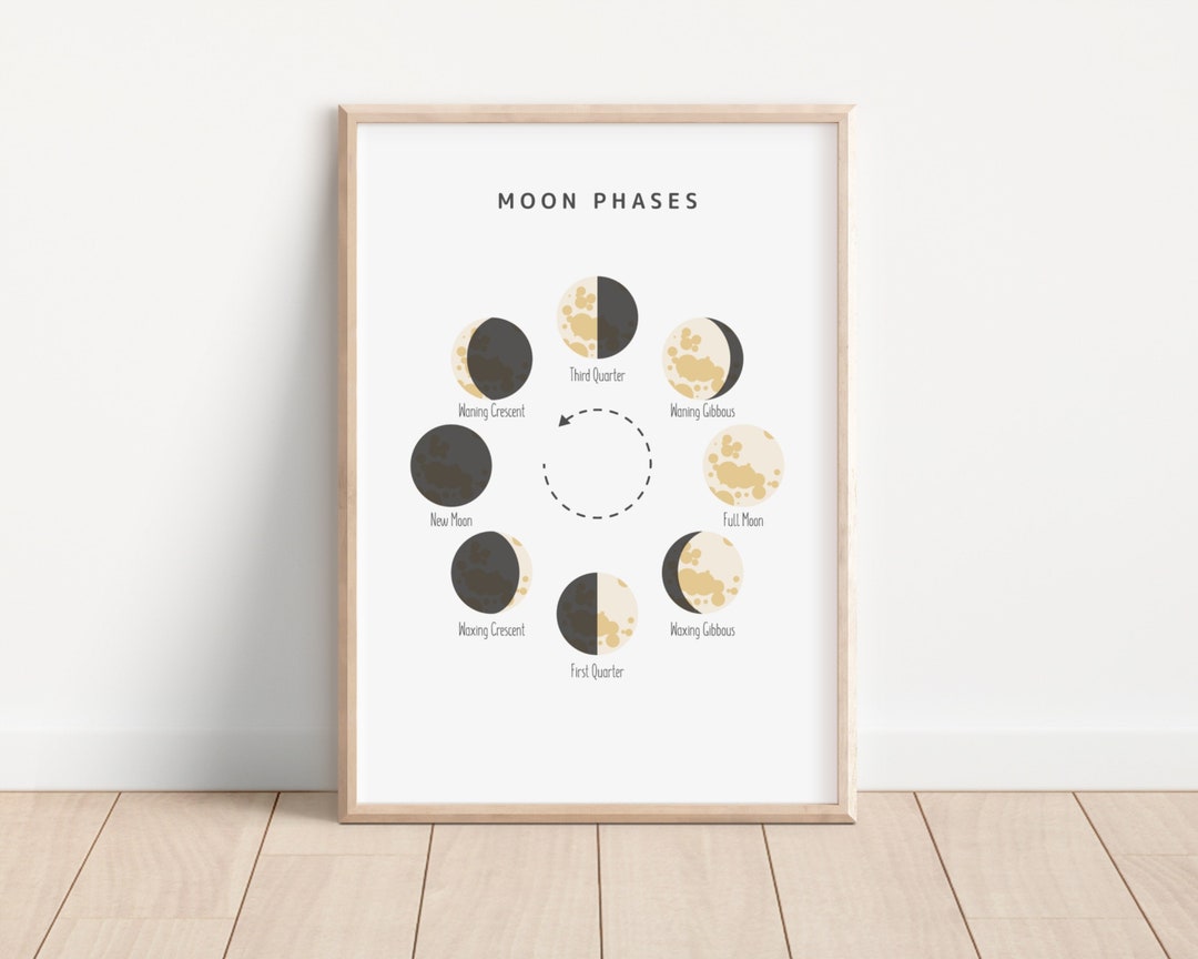 Moon Phases, Homeschool Print, Educational Poster, Classroom Poster ...