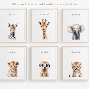 Set of 80 Educational Posters, Safari Nursery Decor, Homeschool Print ...