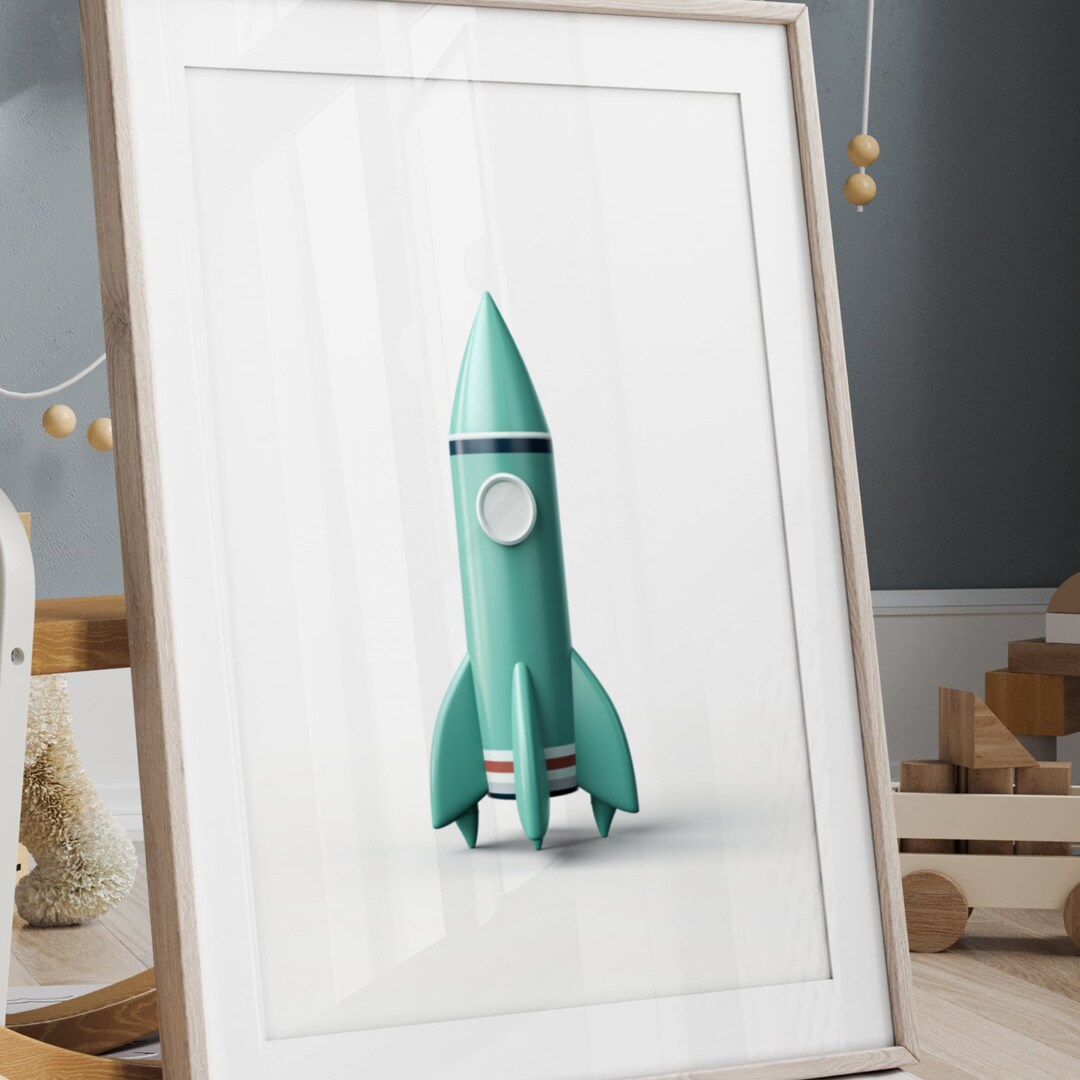 Rocket Print, Boys Wall Art, Boys Room Decor, Space Themed Nursery ...