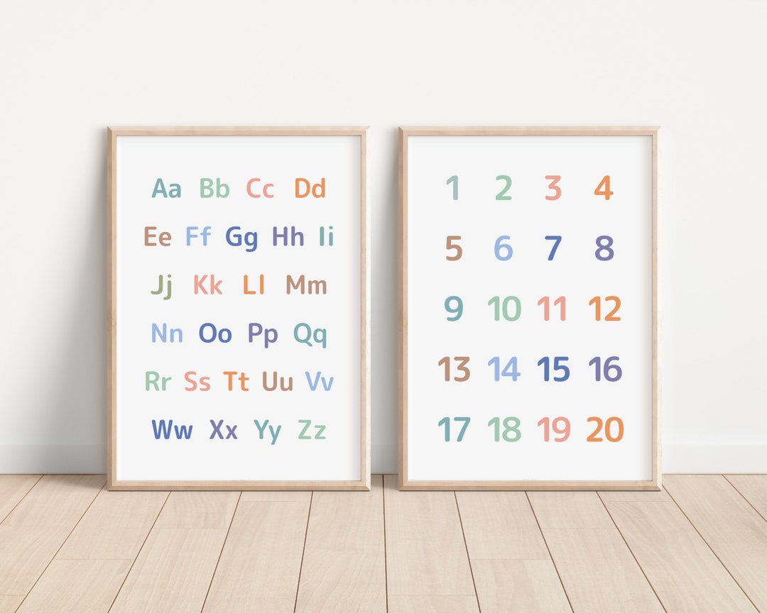 Alphabet and Number Poster, Educational Posters, Homeschool Prints ...