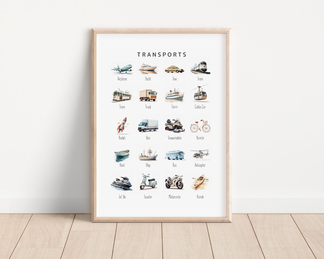 Transport Poster, Homeschool Print, Educational Poster, Classroom ...