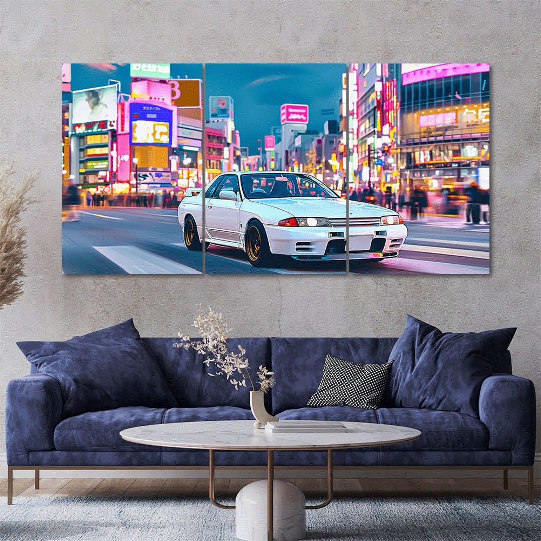 Nissan R32 Oldschool Car Drive Tokiyo City Neon Sign Lights 3 Piece ...