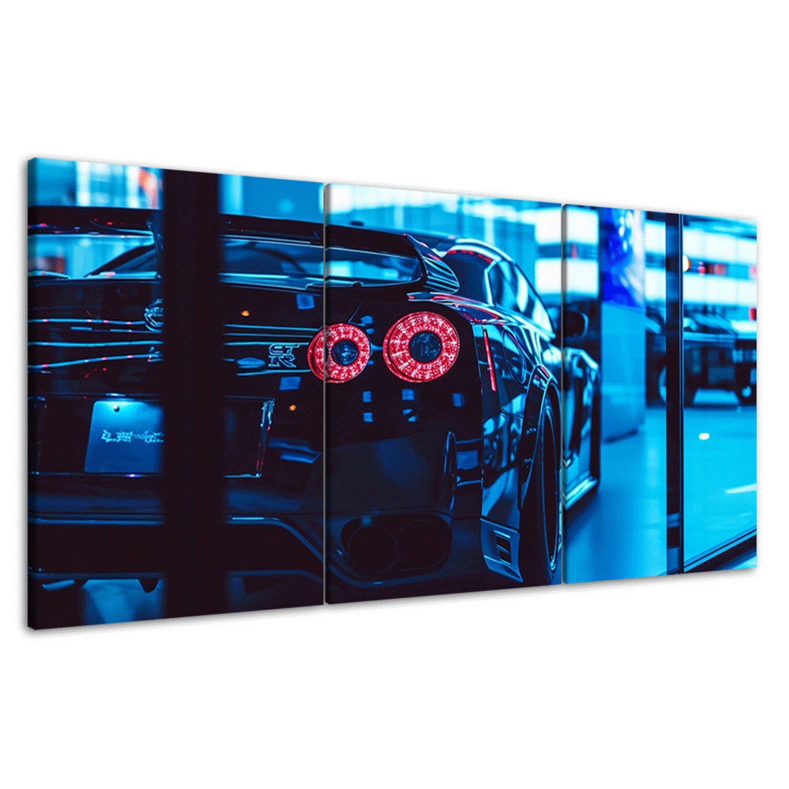 Super Car Nissan Skyline Showroom Scene 3 Piece Canvas Wall Art Framed ...