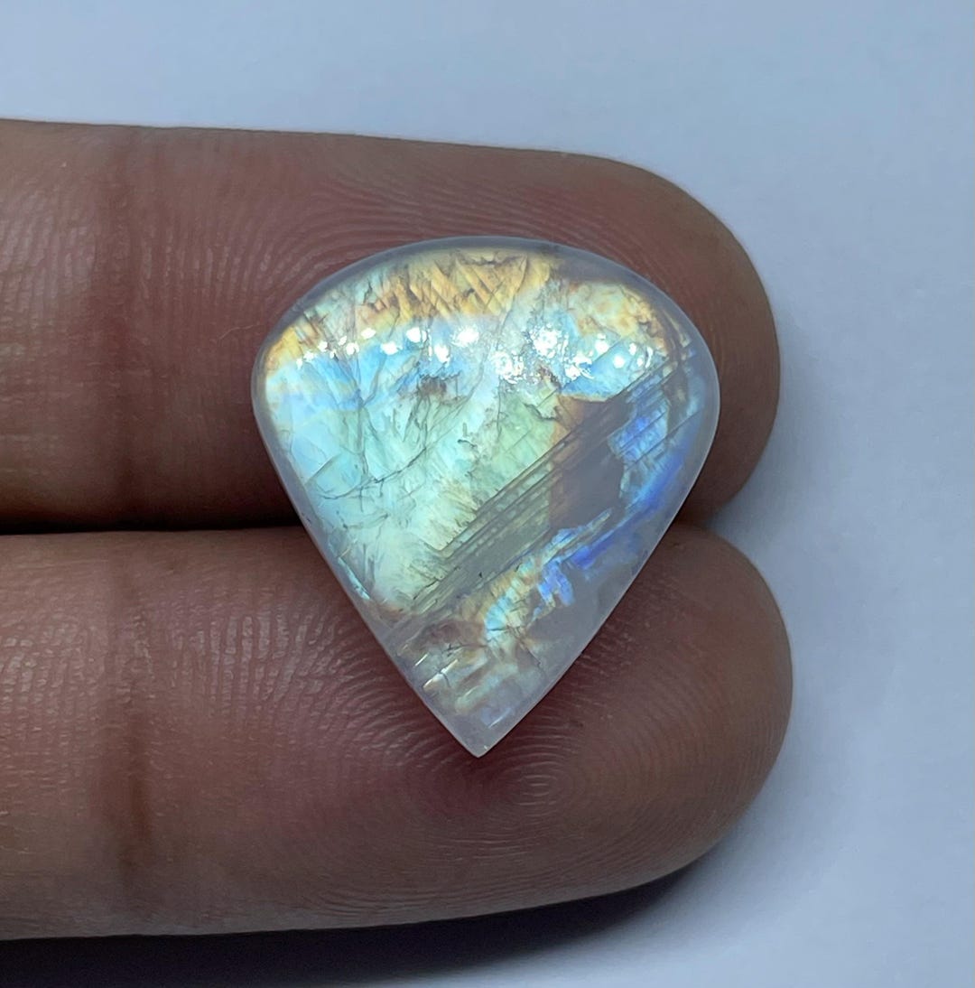 Premium Multi Flashy Rainbow Moonstone | 14.90 Ct Oval Gemstone ...