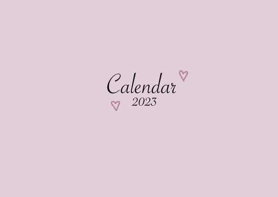 Pink 2023 Calendar Cover - Etsy