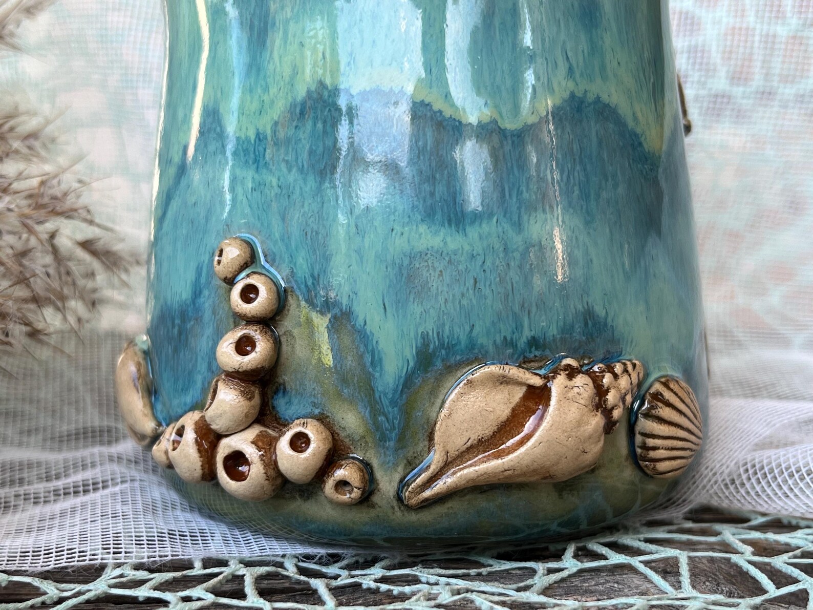 Ceramic Sea Horse Cup, 10 Fl Oz / 300 Ml, Seaside Coffee Cup, Wave Mug ...
