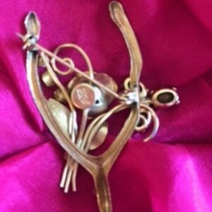 1940’s Coro Gold Filled Wishbone Brooch - Etsy