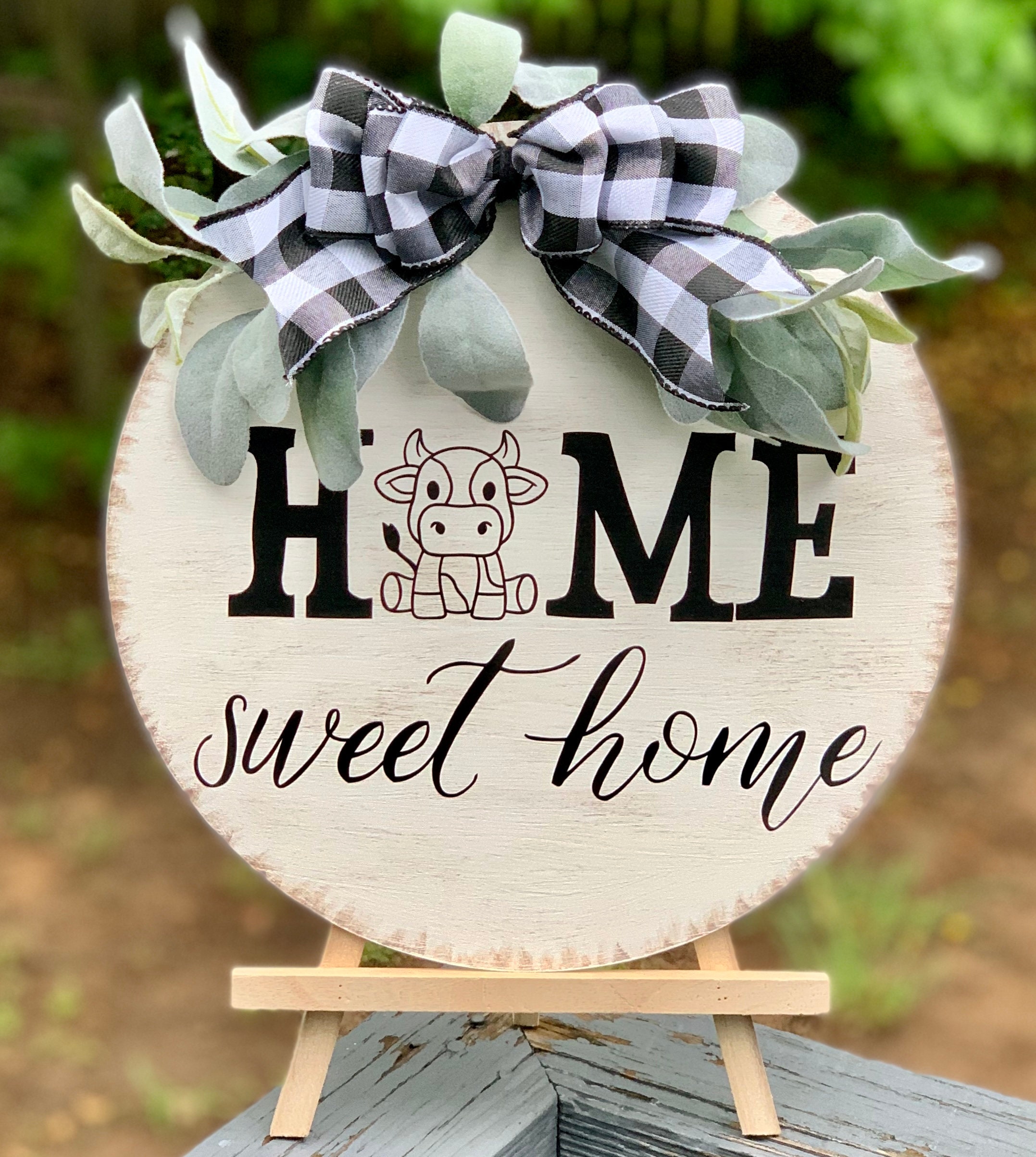 Home Sweet Wooden 'highland Cow Home' Door Hanger - Etsy