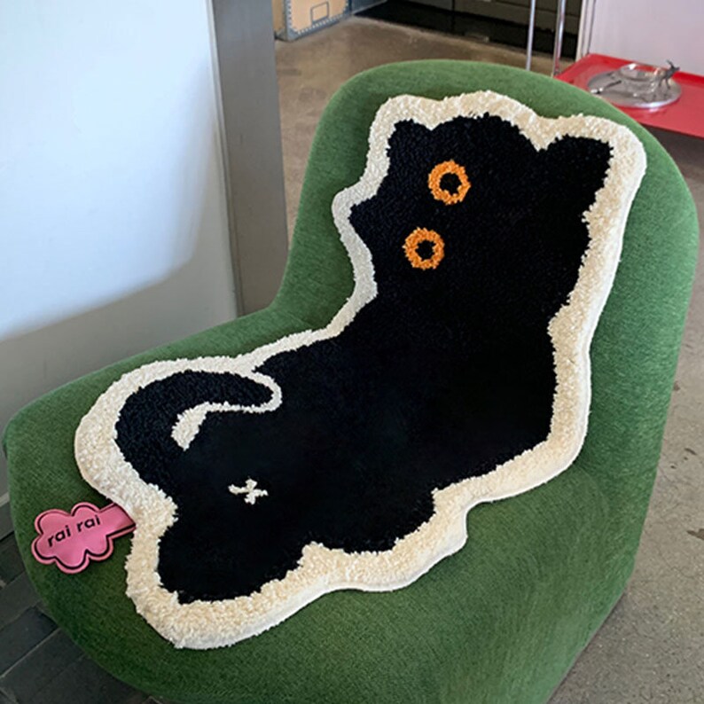 Funny Farting Kitten Rug Cute Black Cat Fluffy Rug Soft - Etsy