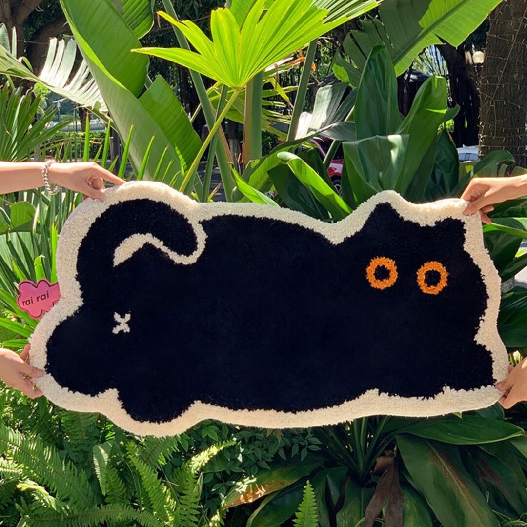 Funny Farting Kitten Rug Cute Black Cat Fluffy Rug Soft - Etsy
