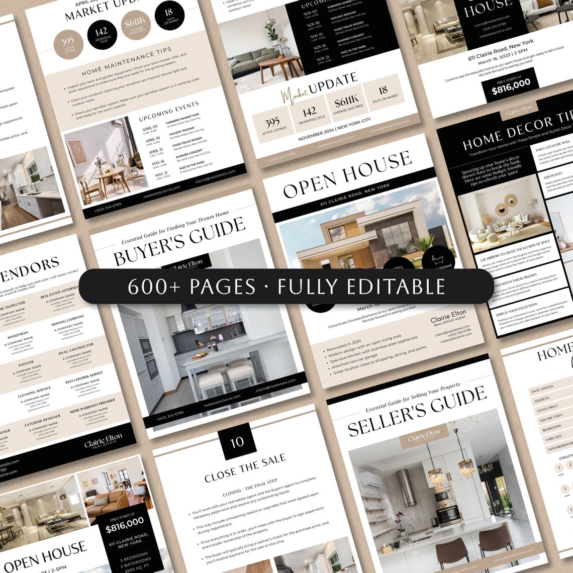 Ultimate Real Estate Marketing Template Bundle, Buyer & Seller Packet ...