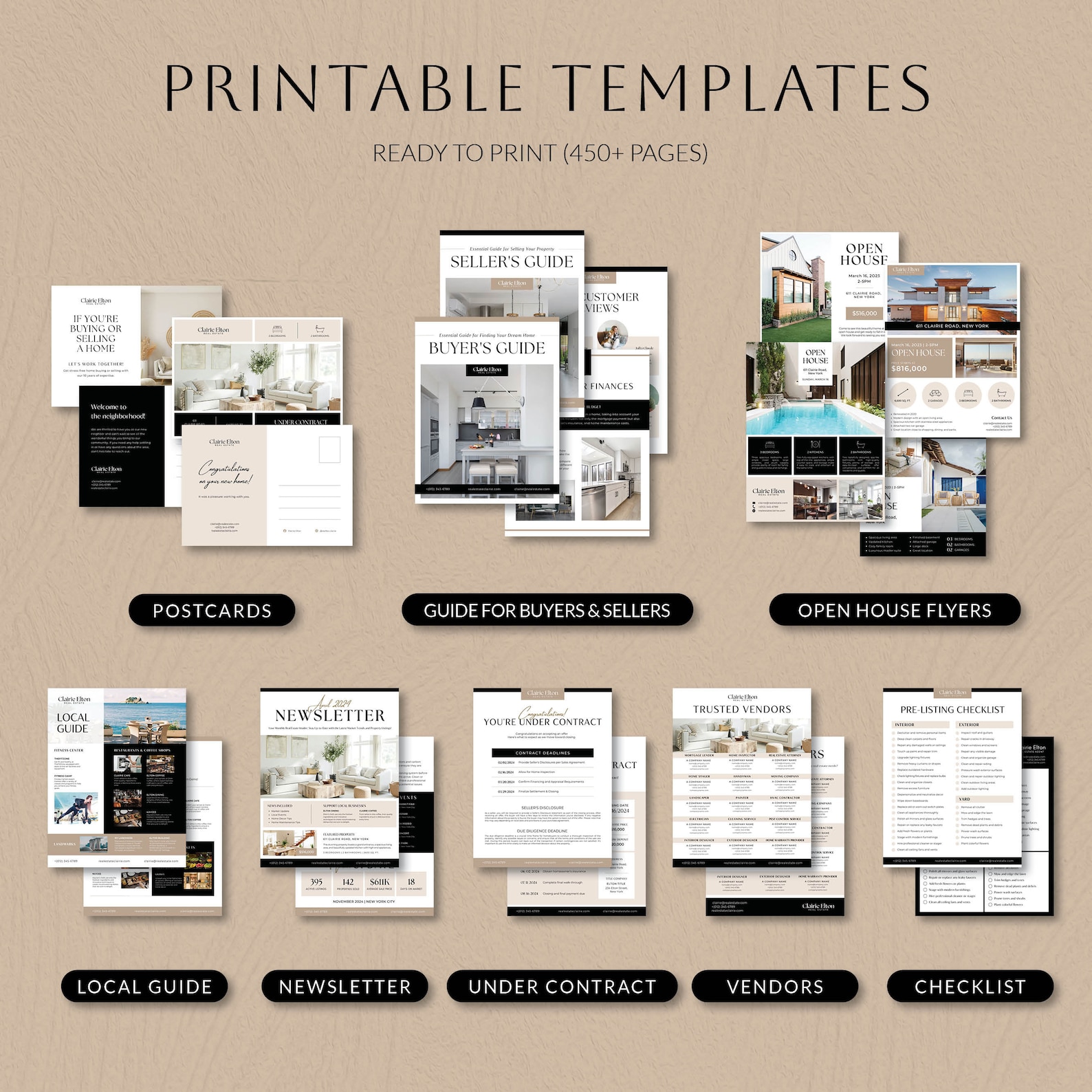 Luxury Real Estate Template Bundle, Realtor Branding, Social Media Post ...