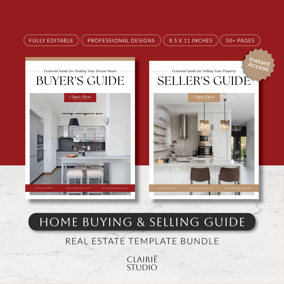 Printable Real Estate Guide Bundle, Home Selling Buying Process, Buyer ...