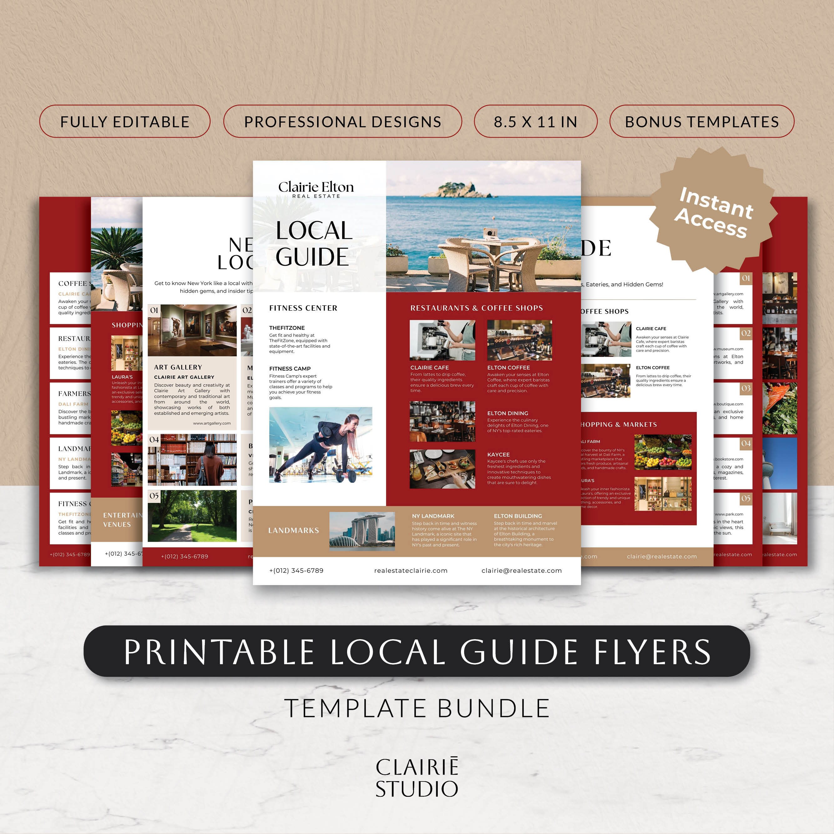 Printable Local Guide Template Bundle Real Estate Marketing - Etsy
