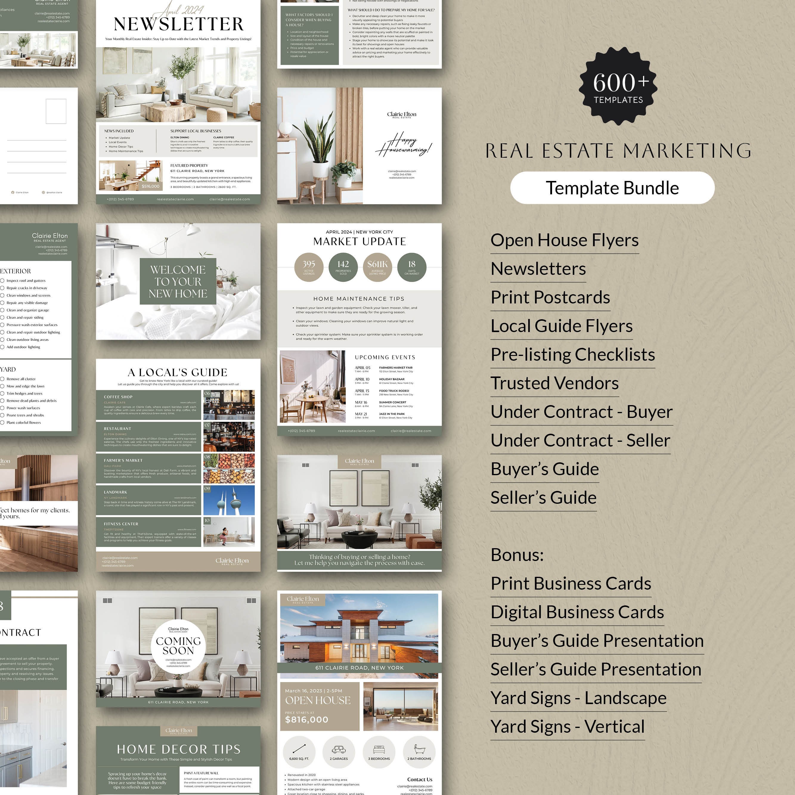 Modern Real Estate Marketing Kit, Buyer & Seller Packet Template Bundle ...