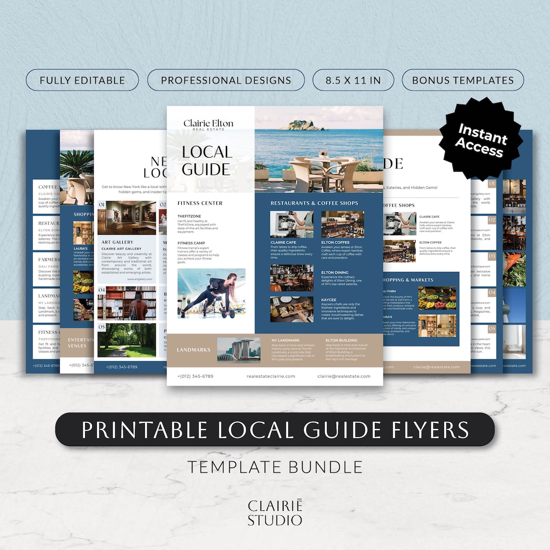 Real Estate Local Guide Template Bundle, Real Estate Marketing Kit ...
