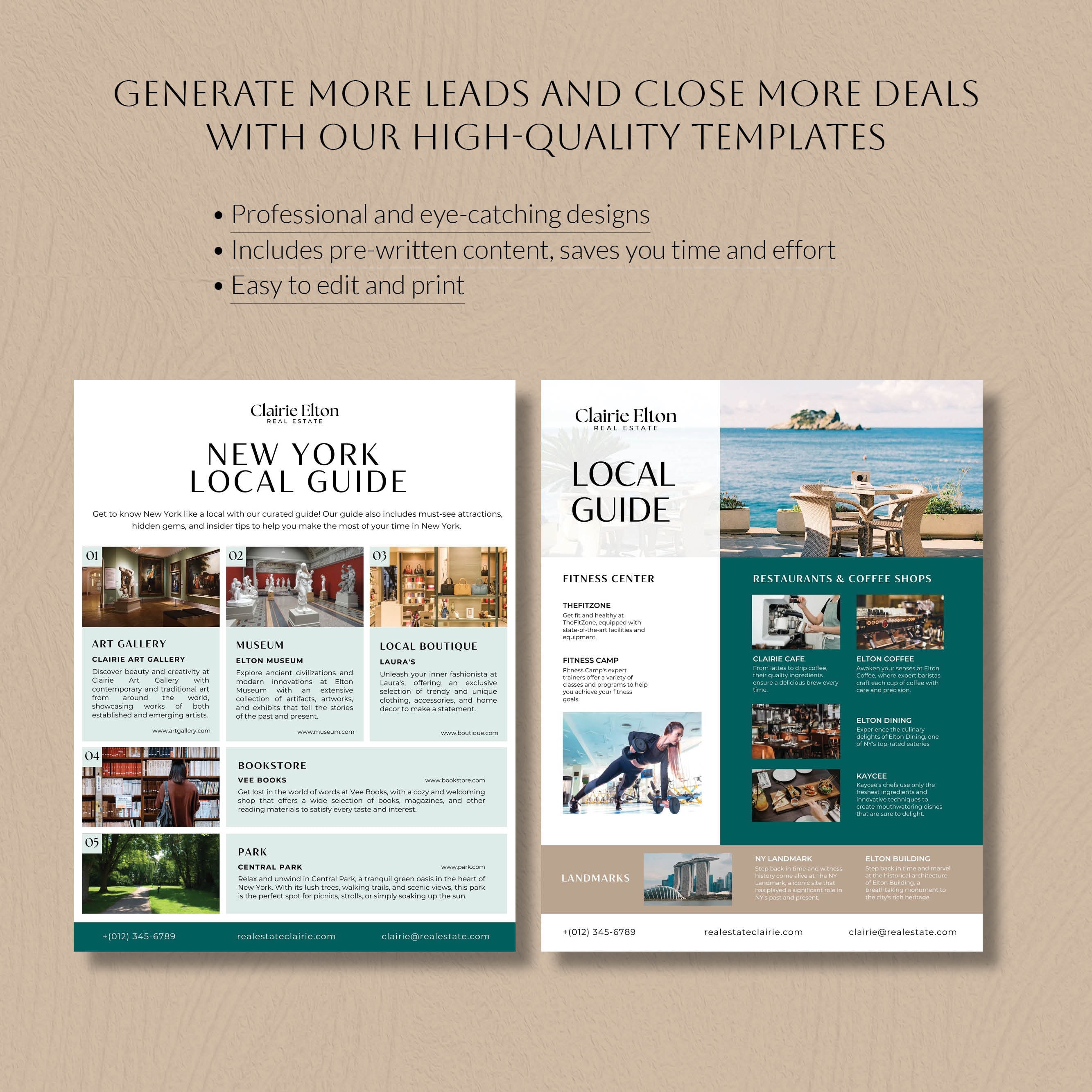 Printable Local Guide Template Bundle Real Estate Marketing - Etsy