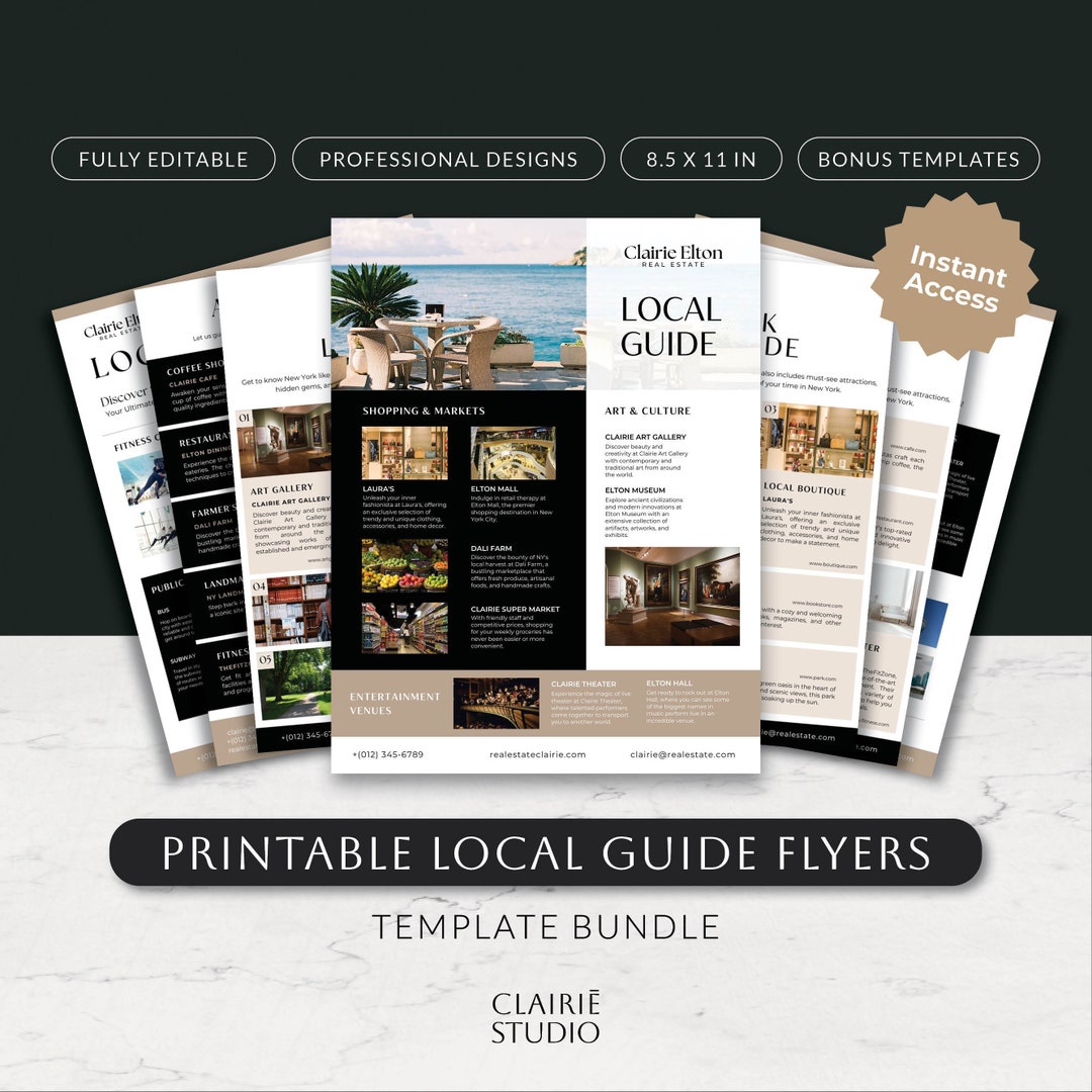 Luxury Real Estate Local Guide Template Bundle, Real Estate Agent ...