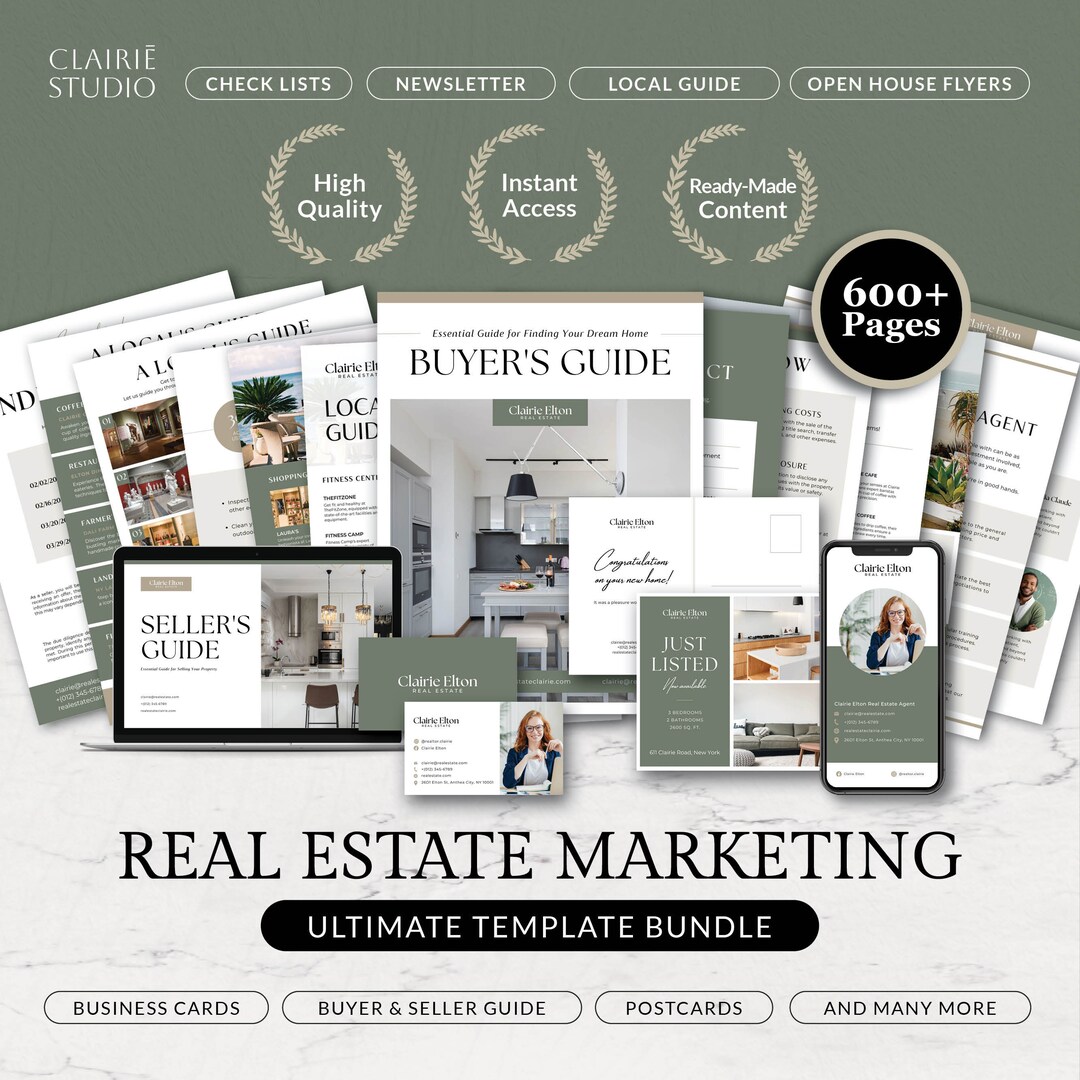 Ultimate Real Estate Marketing Template Bundle, Buyer & Seller Packet ...