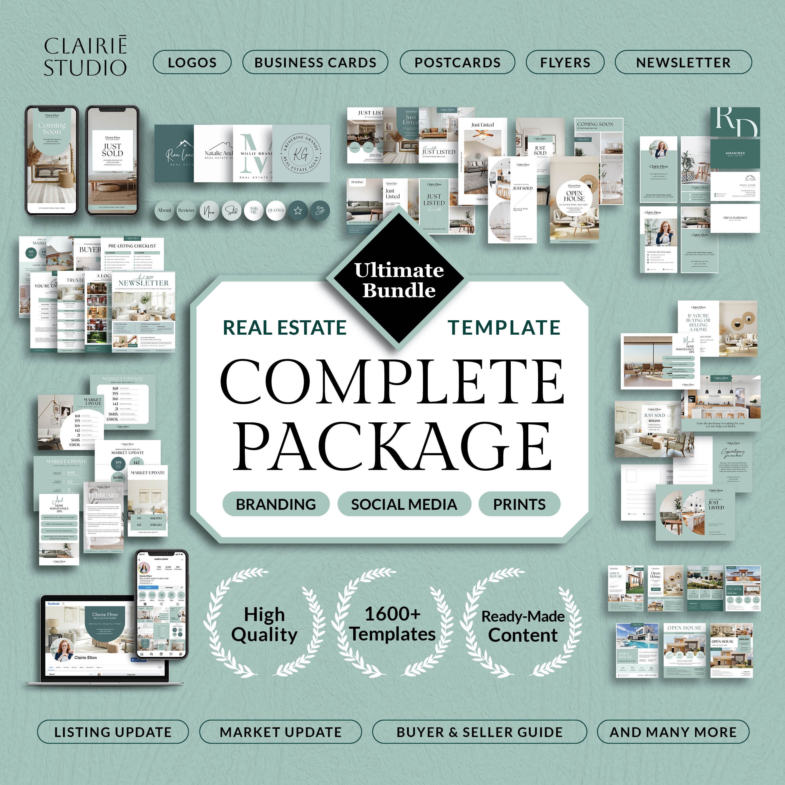 Real Estate Template Complete Package, Realtor Branding, Social Media ...