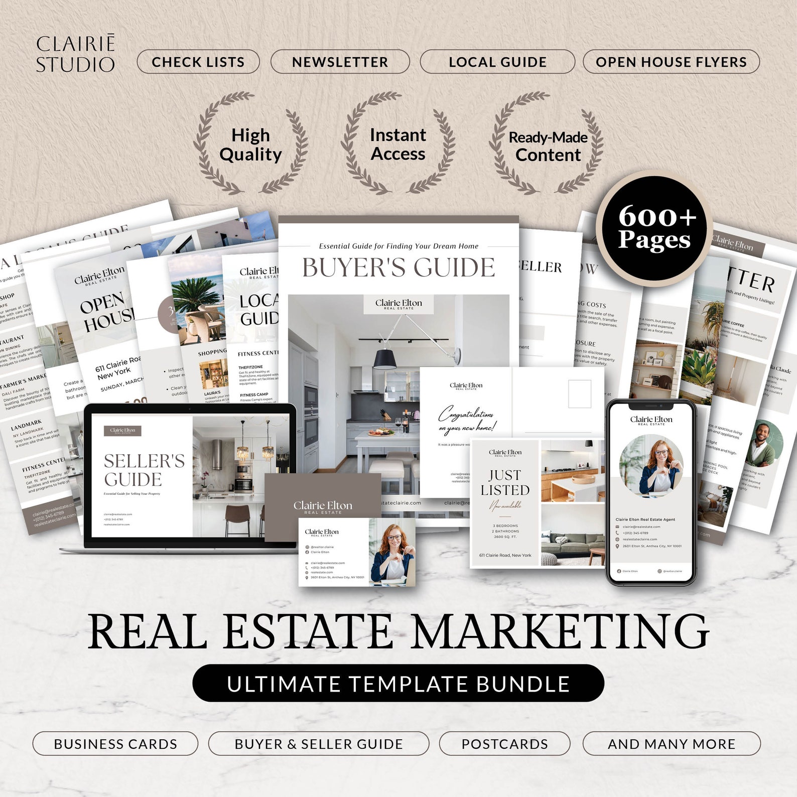 Real Estate Marketing Kit, Buyer & Seller Guide Template Bundle ...
