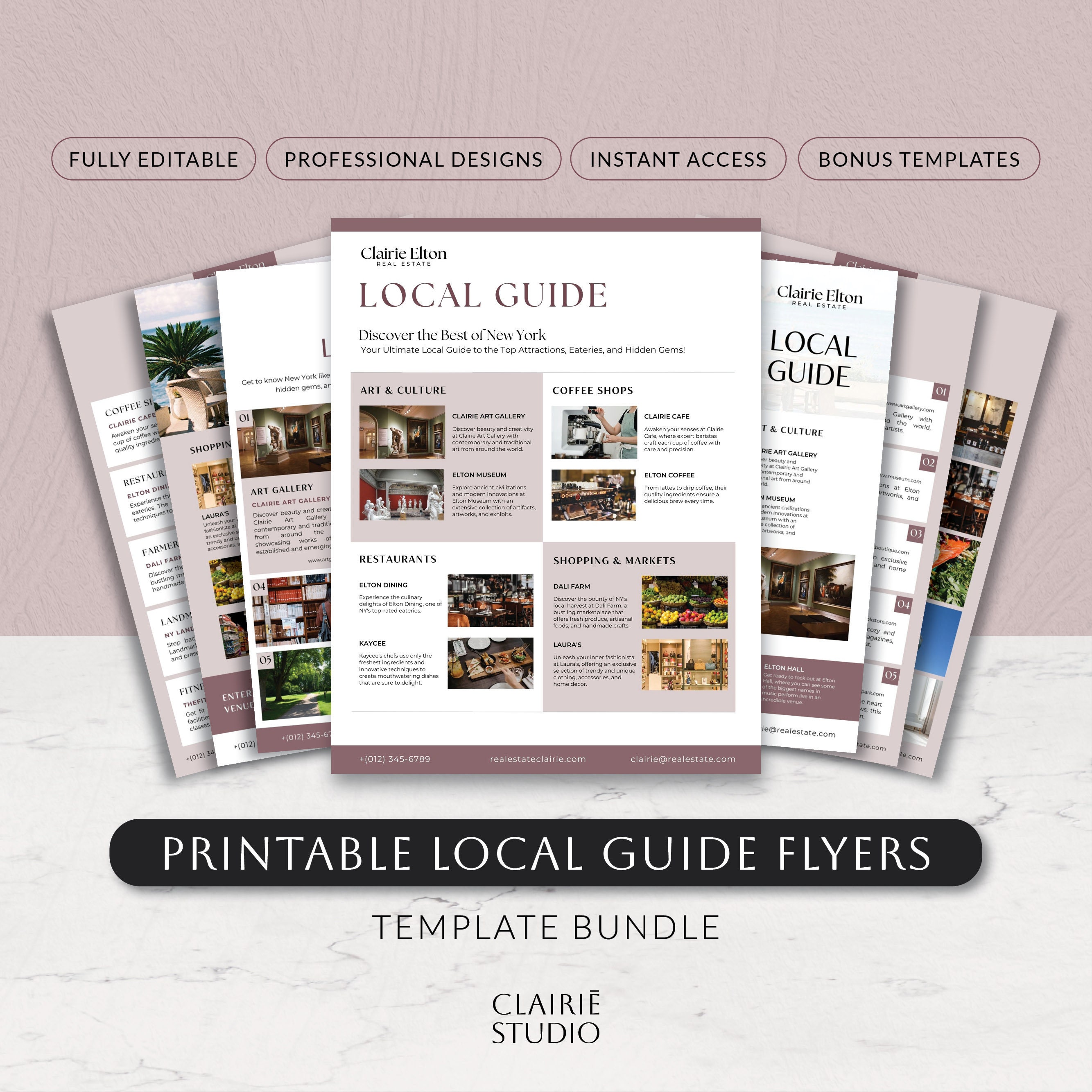Printable Local Guide Template Bundle, Real Estate Marketing Kit ...