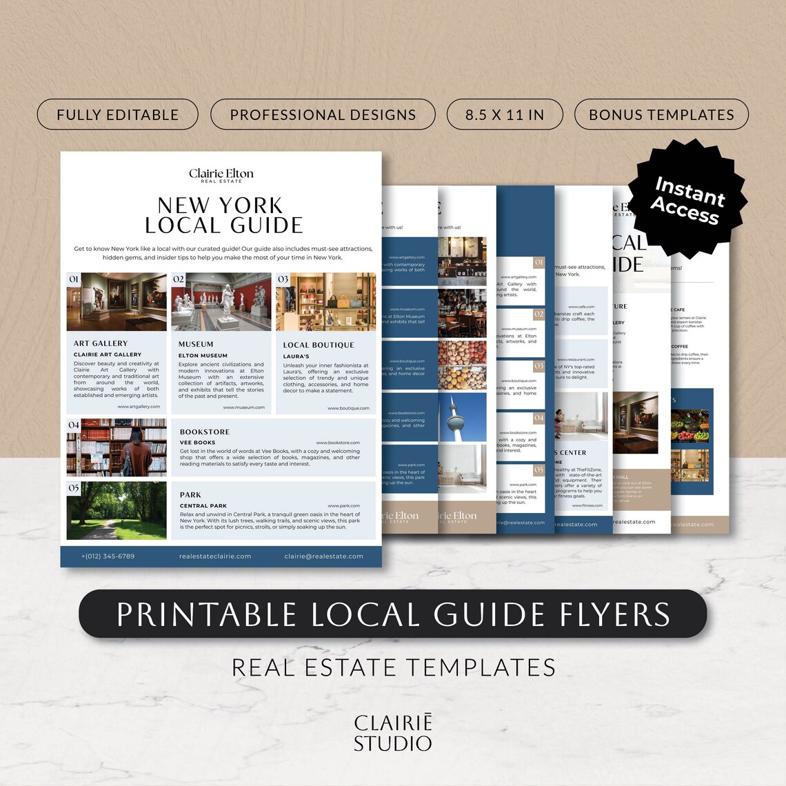 Printable Local Guide Template Bundle Real Estate Marketing - Etsy