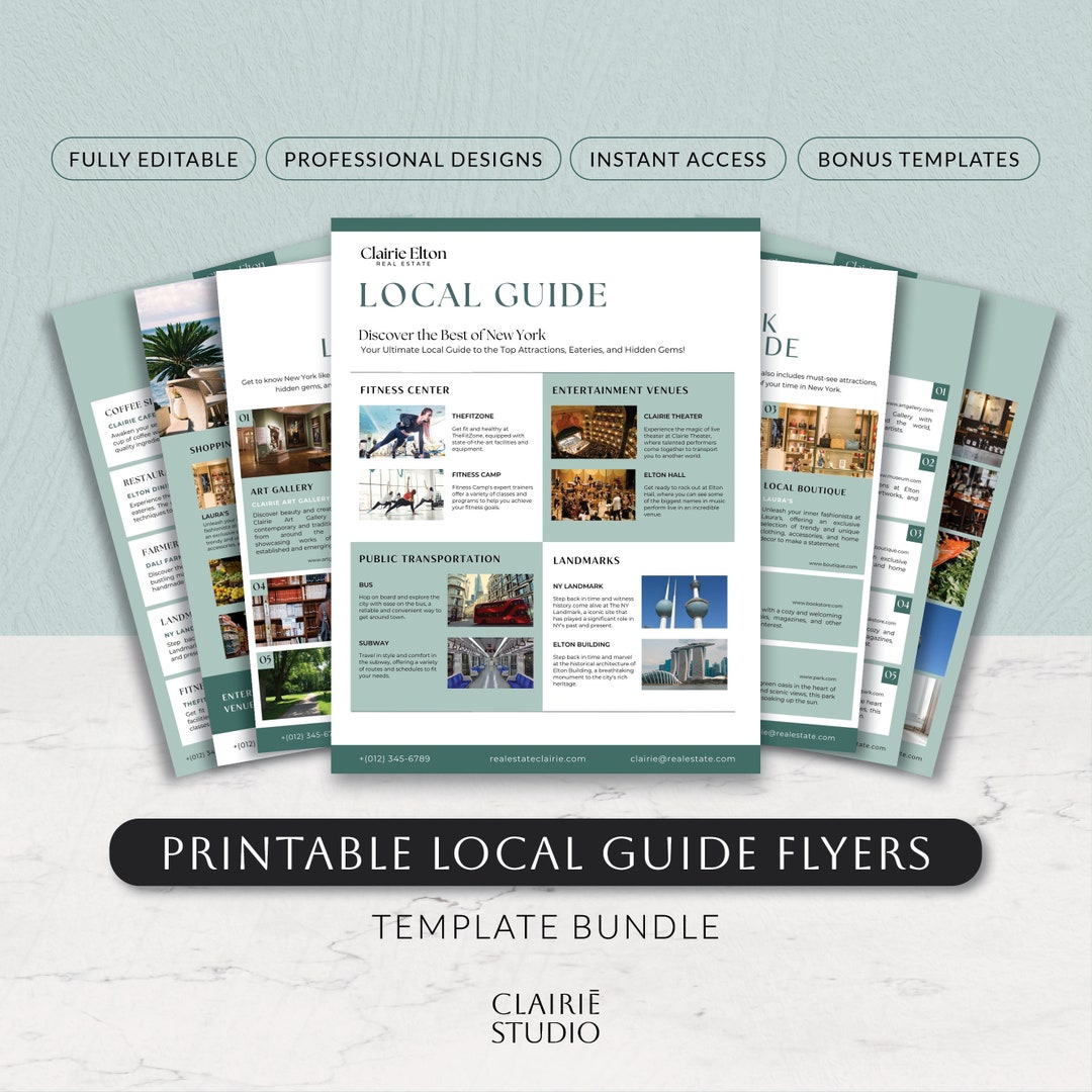 Printable Local Guide Template Bundle, Real Estate Marketing Kit ...