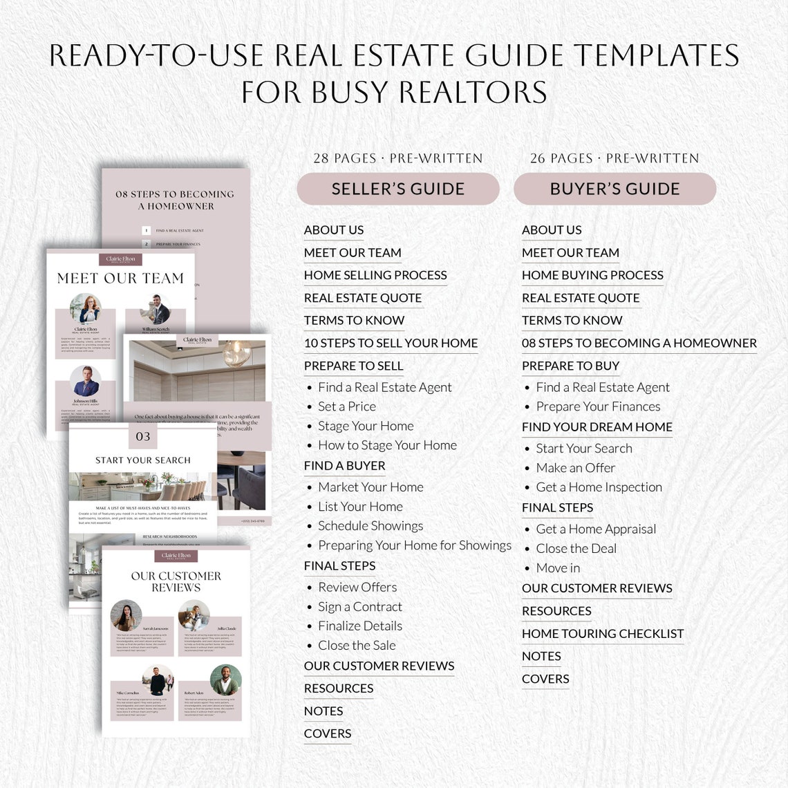 Printable Real Estate Guide Bundle, Home Selling Buying Process, Buyer ...