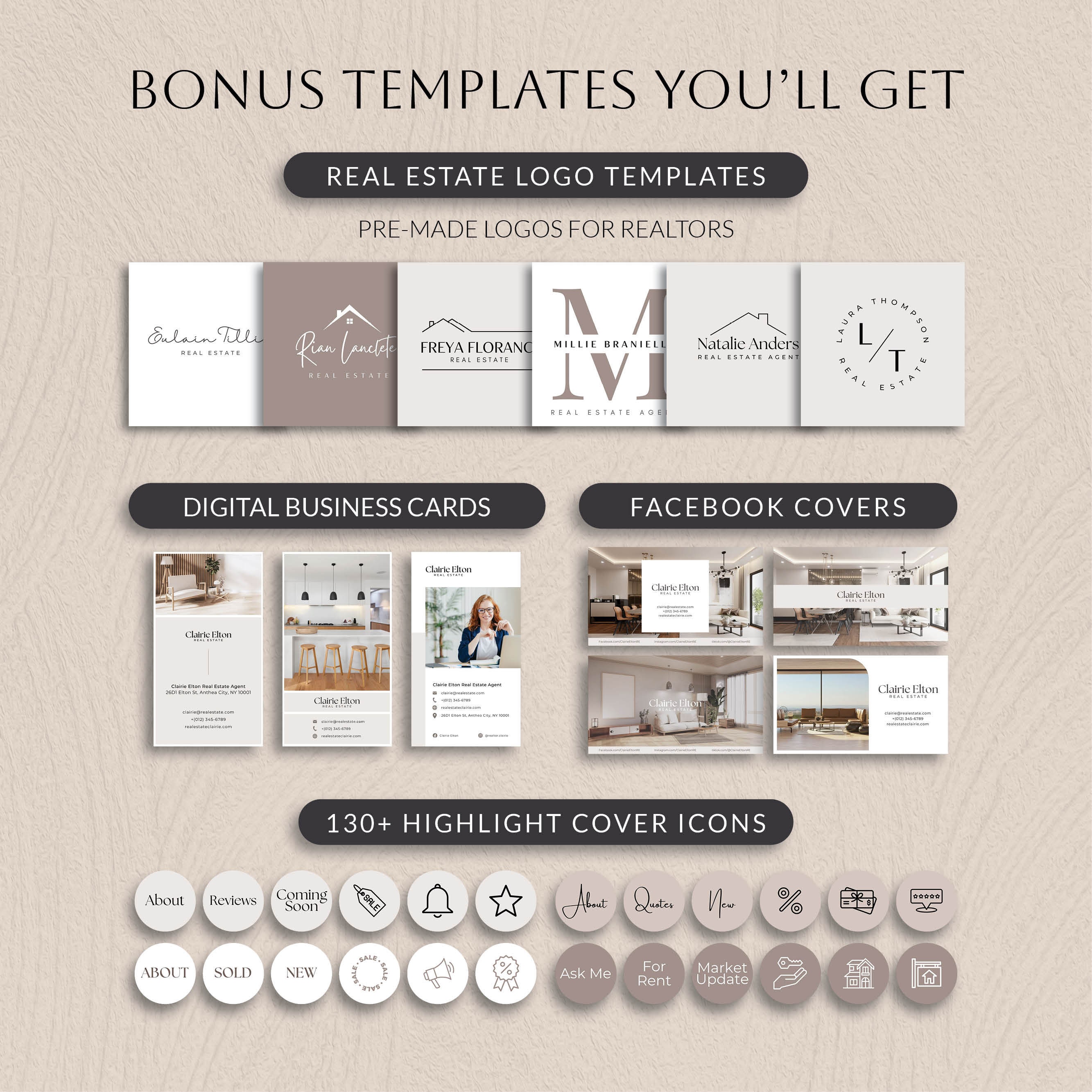 Real Estate Social Media Template Bundle, Real Estate Agent Marketing ...