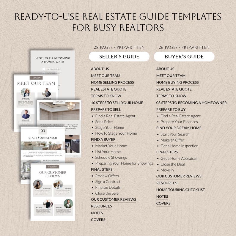 Printable Real Estate Guide Bundle, Home Selling Buying Process, Buyer ...