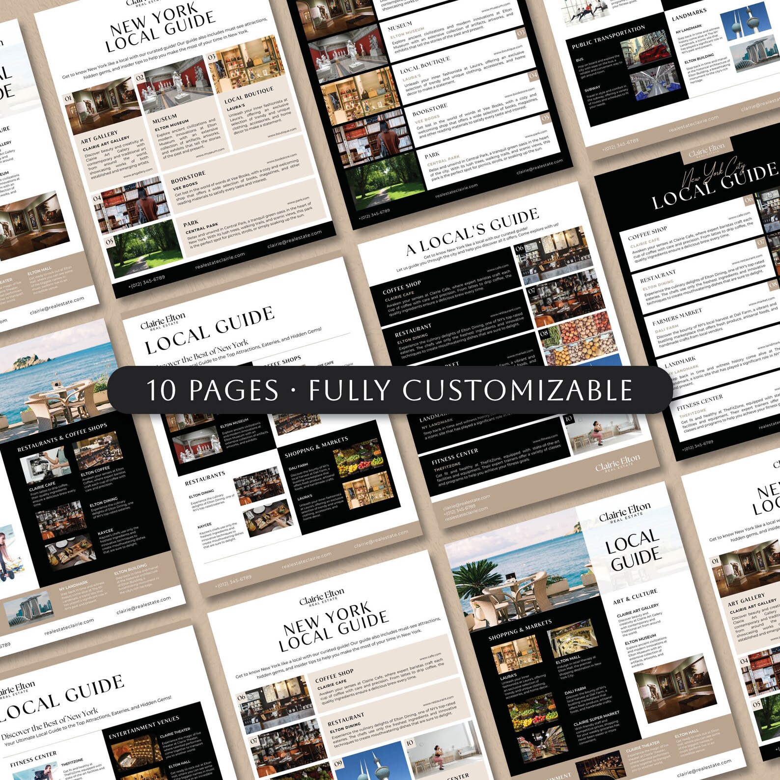 Luxury Real Estate Local Guide Template Bundle, Real Estate Agent ...