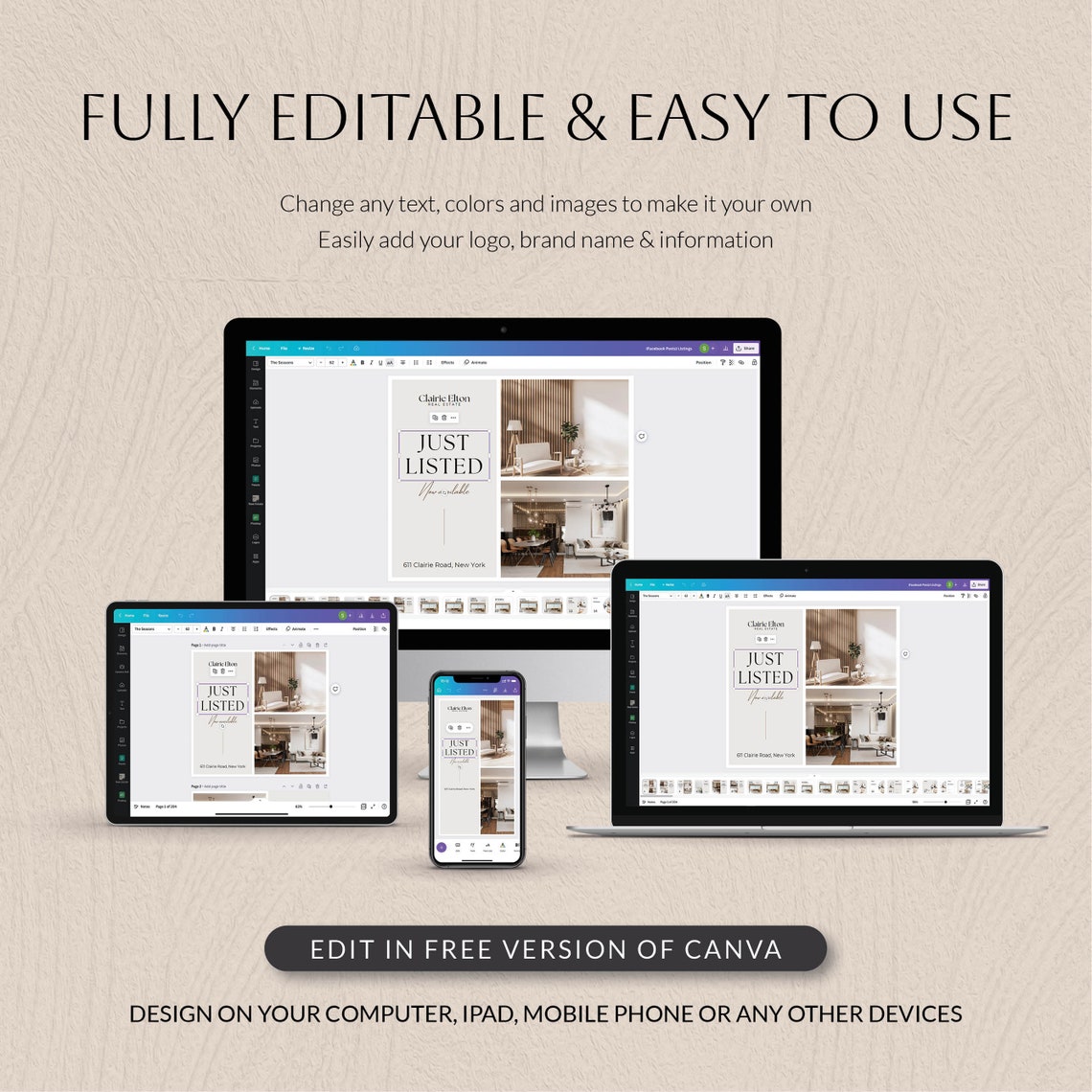 Modern Real Estate Marketing Template Bundle, Real Estate Agent Social ...