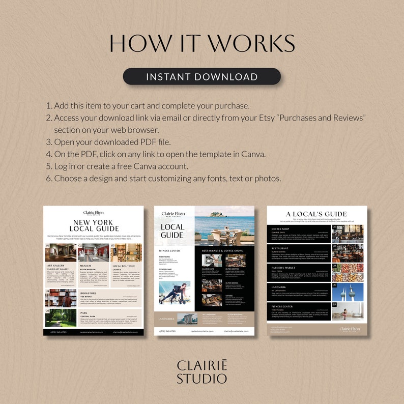 Luxury Real Estate Local Guide Template Bundle, Real Estate Agent ...