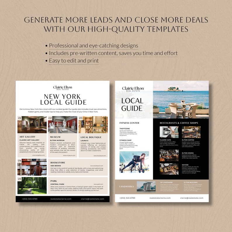 Luxury Real Estate Local Guide Template Bundle, Real Estate Agent ...