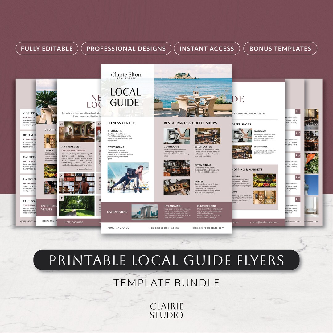 Real Estate Local Guide Template Bundle, Real Estate Marketing Kit ...